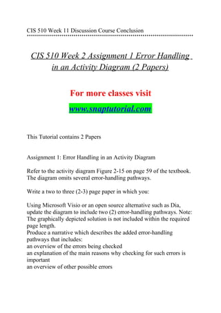 Cis 510 Effective Communication / snaptutorial.com