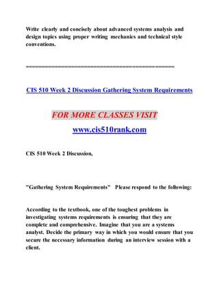 CIS 510 RANK Inspiring Innovation--cis510rank.com