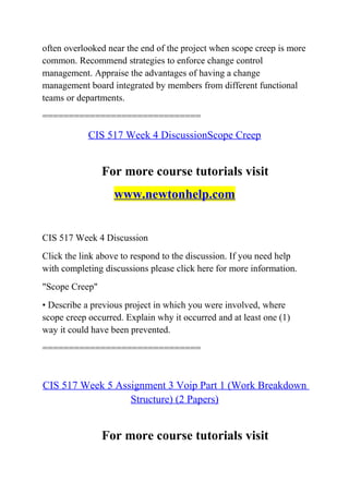 CIS 517 Life of the Mind/newtonhelp.com | PDF