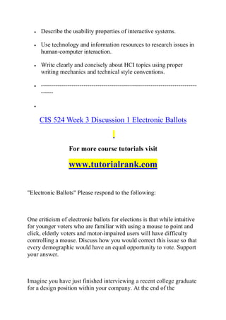 Cis 524 Teaching Effectively--tutorialrank.com