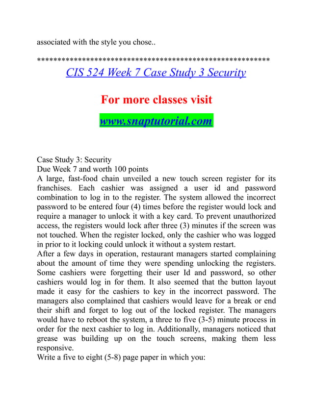 Cis 524 Effective Communication-snaptutorial.com