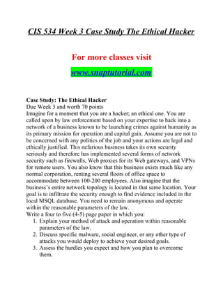 Cis 534 Effective Communication / snaptutorial.com