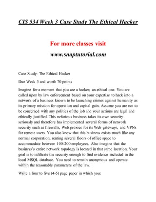 Cis 534 Enthusiastic Study / snaptutorial.com