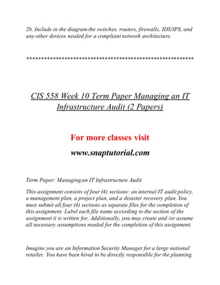 CIS 558 Success Begins / snaptutorial.com