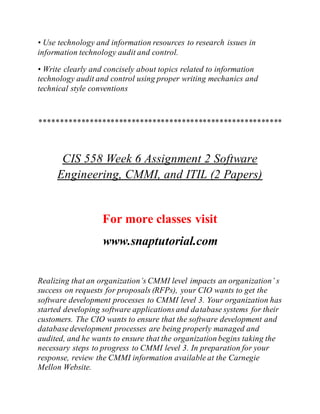 CIS 558 Success Begins / snaptutorial.com