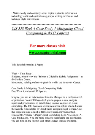 Cis 558 Education Specialist-snaptutorial.com