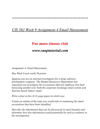 CIS 562 Success Begins / snaptutorial.com