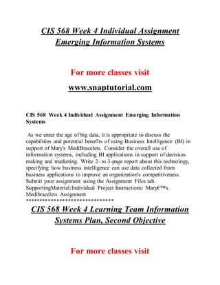 CIS 568 Education Redefined / snaptutorial.com