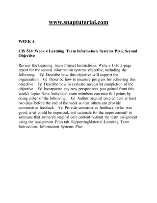 CIS 568 Education Redefined / snaptutorial.com