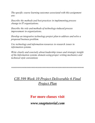 Cis 599 Technology levels--snaptutorial.com