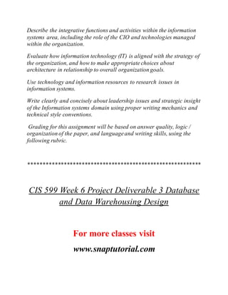 Cis 599 Technology levels--snaptutorial.com