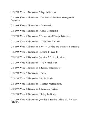 CIS 599 Education guide/Tutorialrank.com | Computing | Technology & Computing