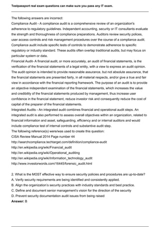 2020 Updated Cisa Real Exam Questions | PDF