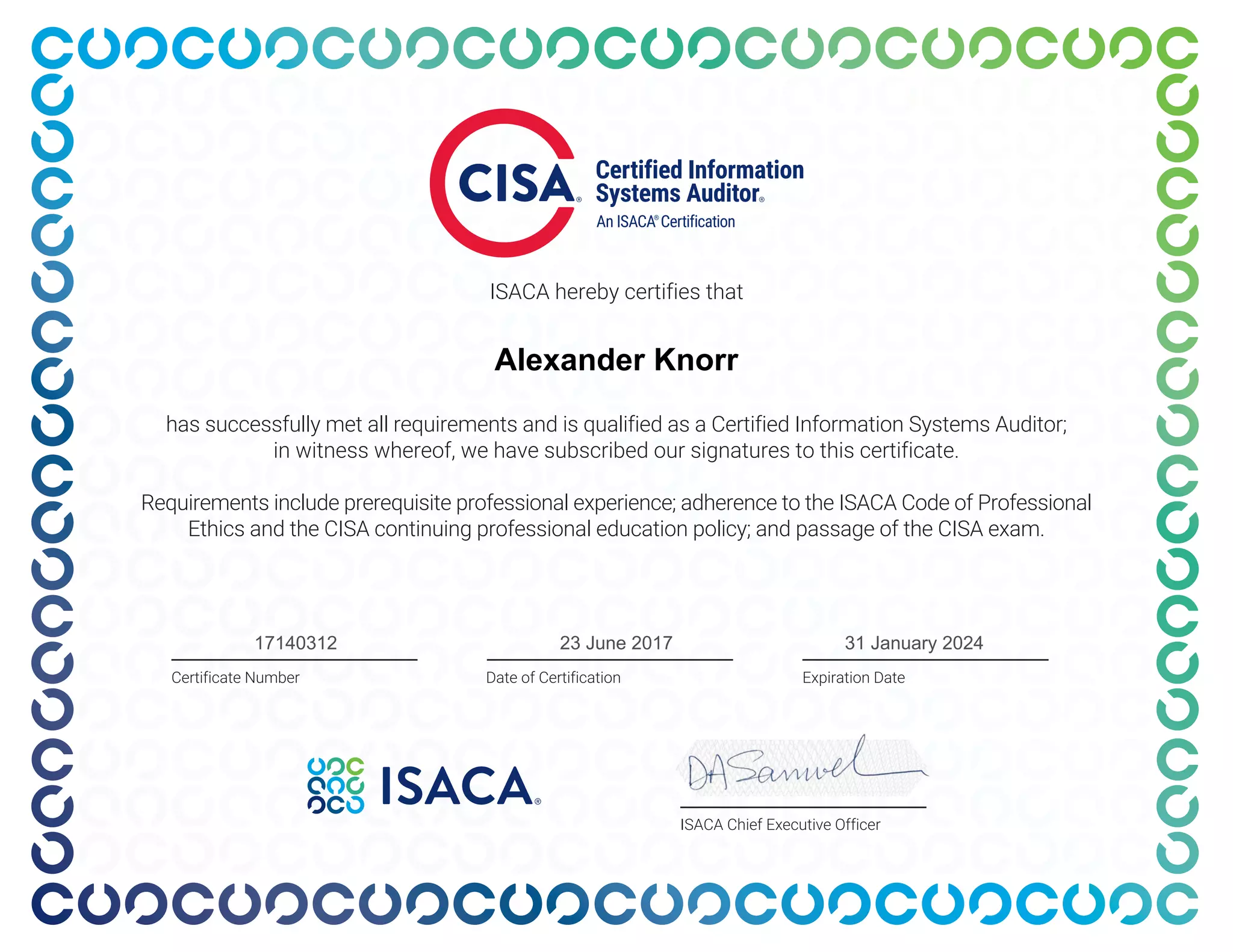CISA certification - Alexander Knorr | PPT