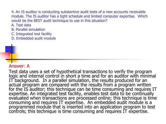 CISA exam 100 practice question | PPTX | Business Accounting & Finance ...