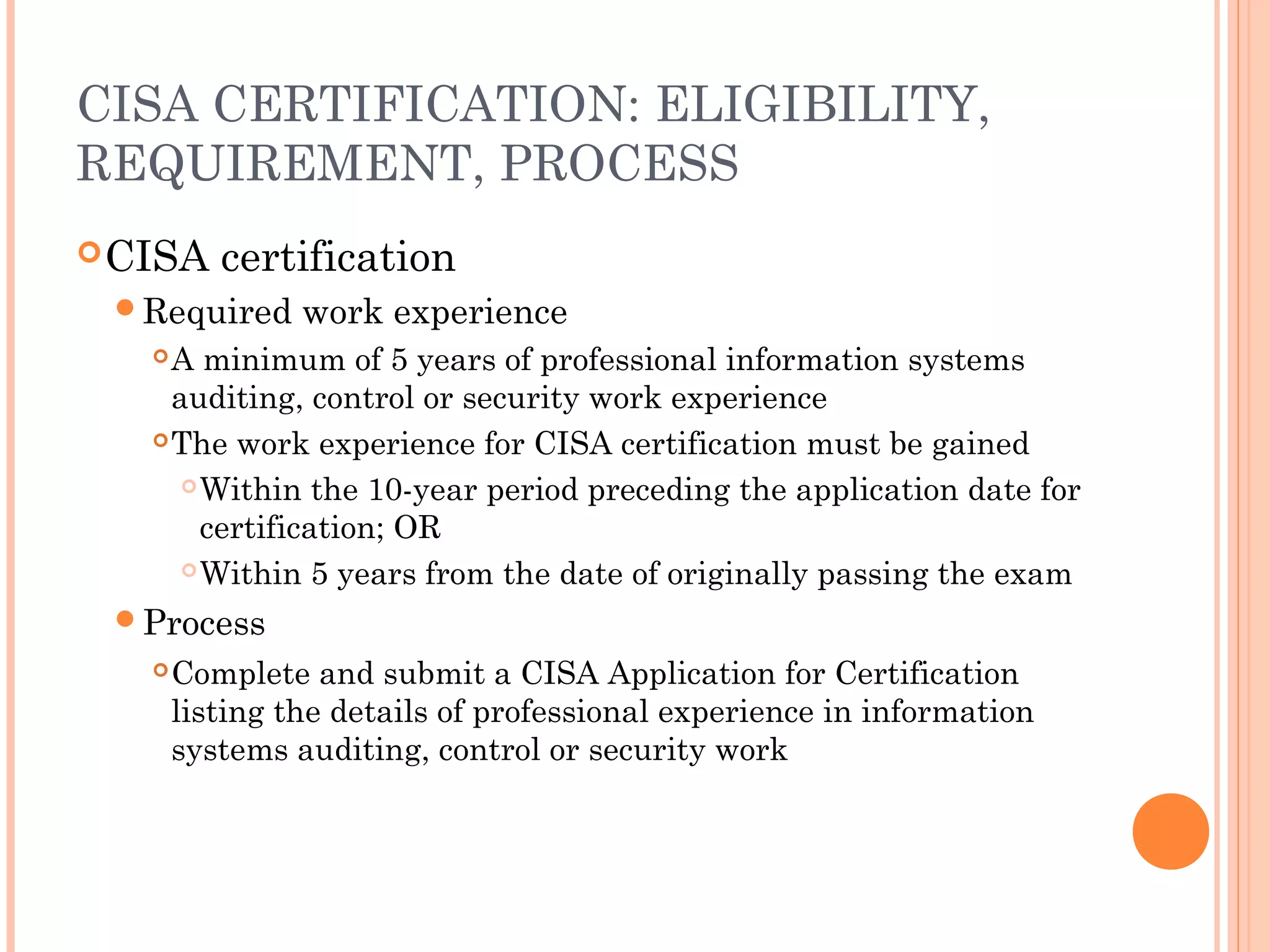 Cisa Certification Overview | PPT