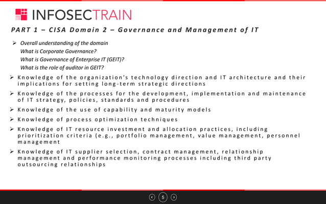 Cisa domain 2 part 1 governance and management of it | PPT