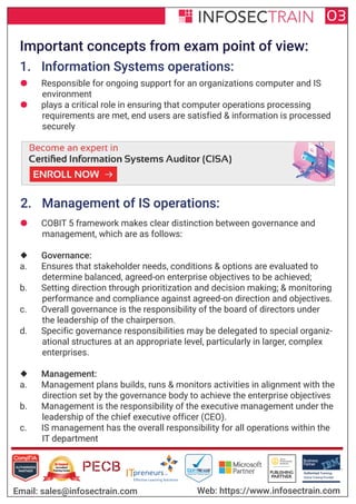 CISA Domain 4 Information Systems Operation | Infosectrain | PDF