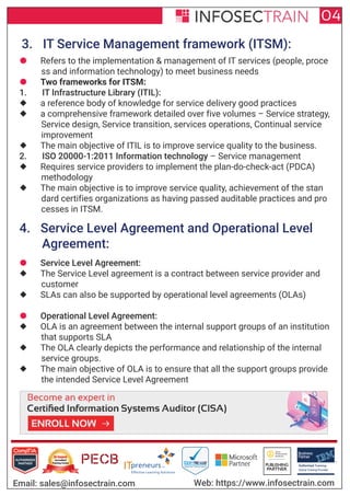 CISA Domain 4 Information Systems Operation | Infosectrain | PDF