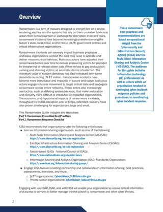 Cisa ransomware guide | PDF