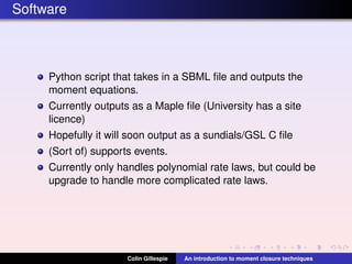 An introduction to moment closure techniques | PPT