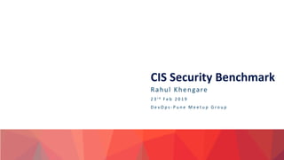 CIS Security Benchmark | PDF