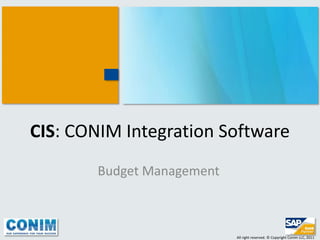 CONIM Integration Software - Budgeting | PPT
