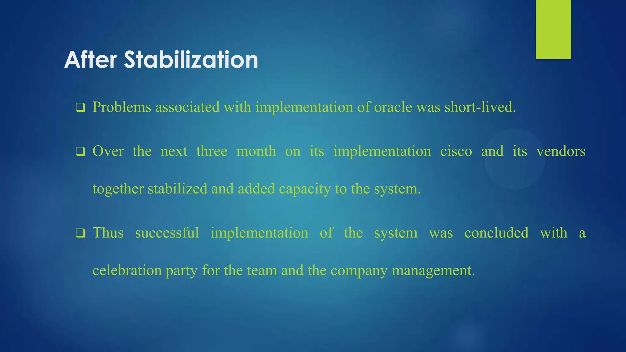 Cisco System Inc. Implementing ERP | PPTX