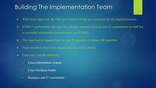 Cisco System Inc. Implementing ERP | PPTX | Computer Software and Applications | Computing