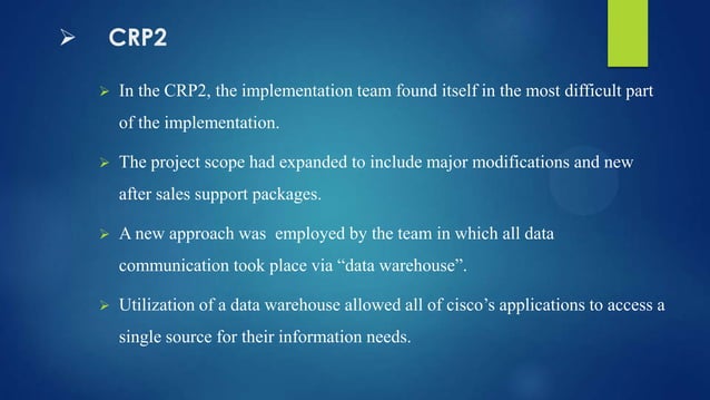 Cisco System Inc. Implementing ERP | PPTX | Computer Software and Applications | Computing