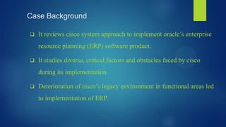 Cisco System Inc. Implementing ERP | PPTX