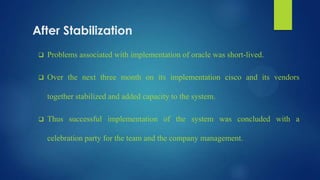 Cisco System Inc. Implementing ERP | PPTX