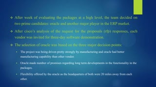 Cisco System Inc. Implementing ERP | PPTX