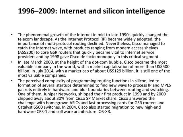 Cisco System History | PPTX | Computer Networking | Computing