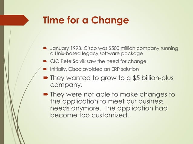 Cisco ERP Implementation | PPTX