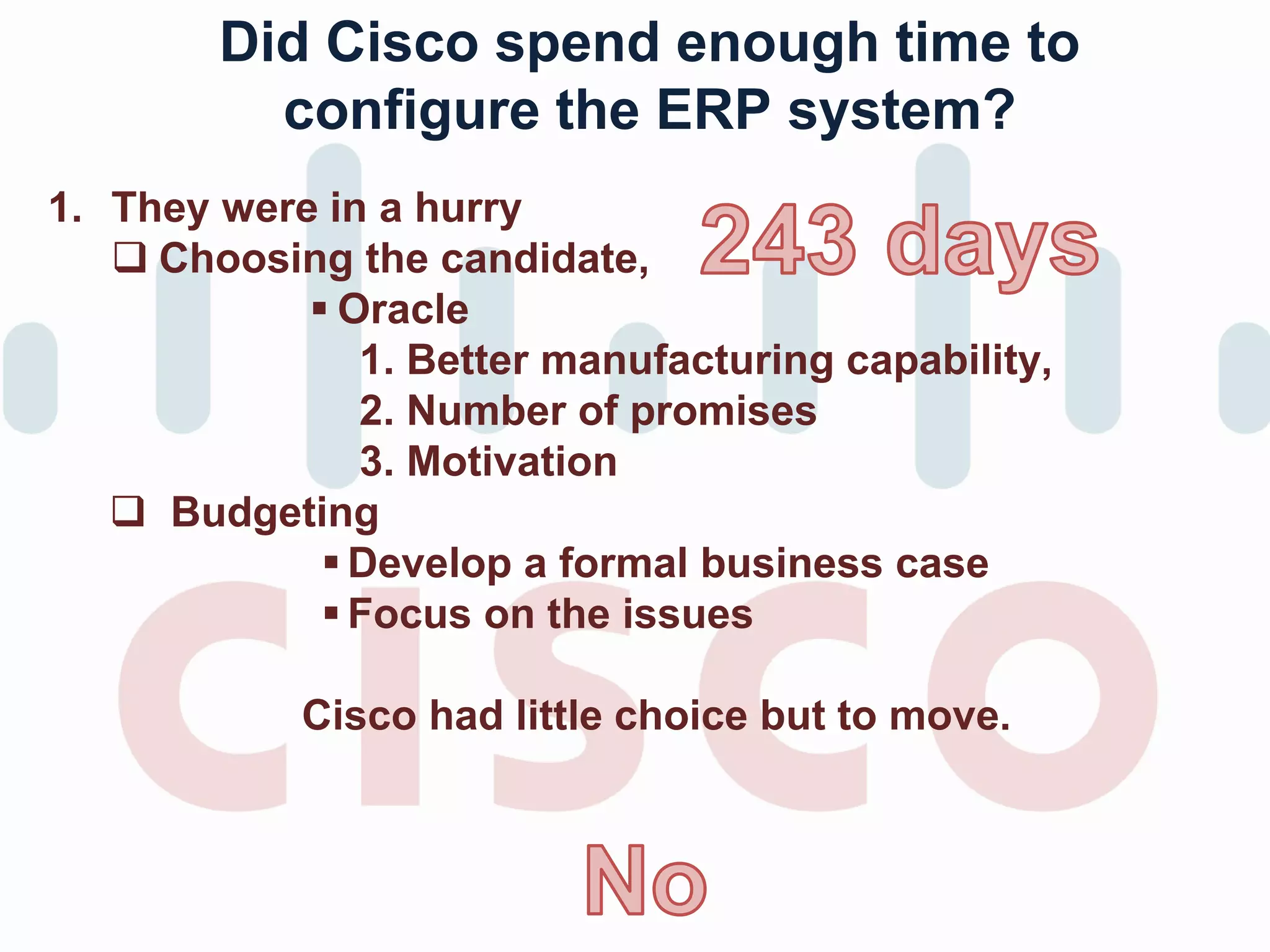 Cisco ERP Implementation | PDF