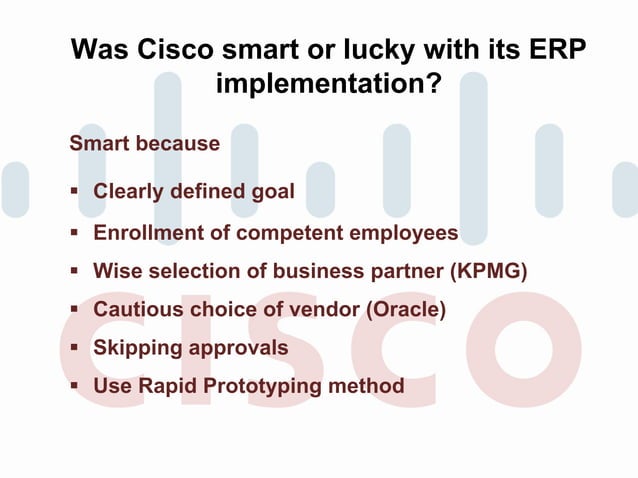 Cisco ERP Implementation | PDF