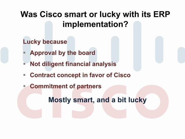 Cisco ERP Implementation | PDF