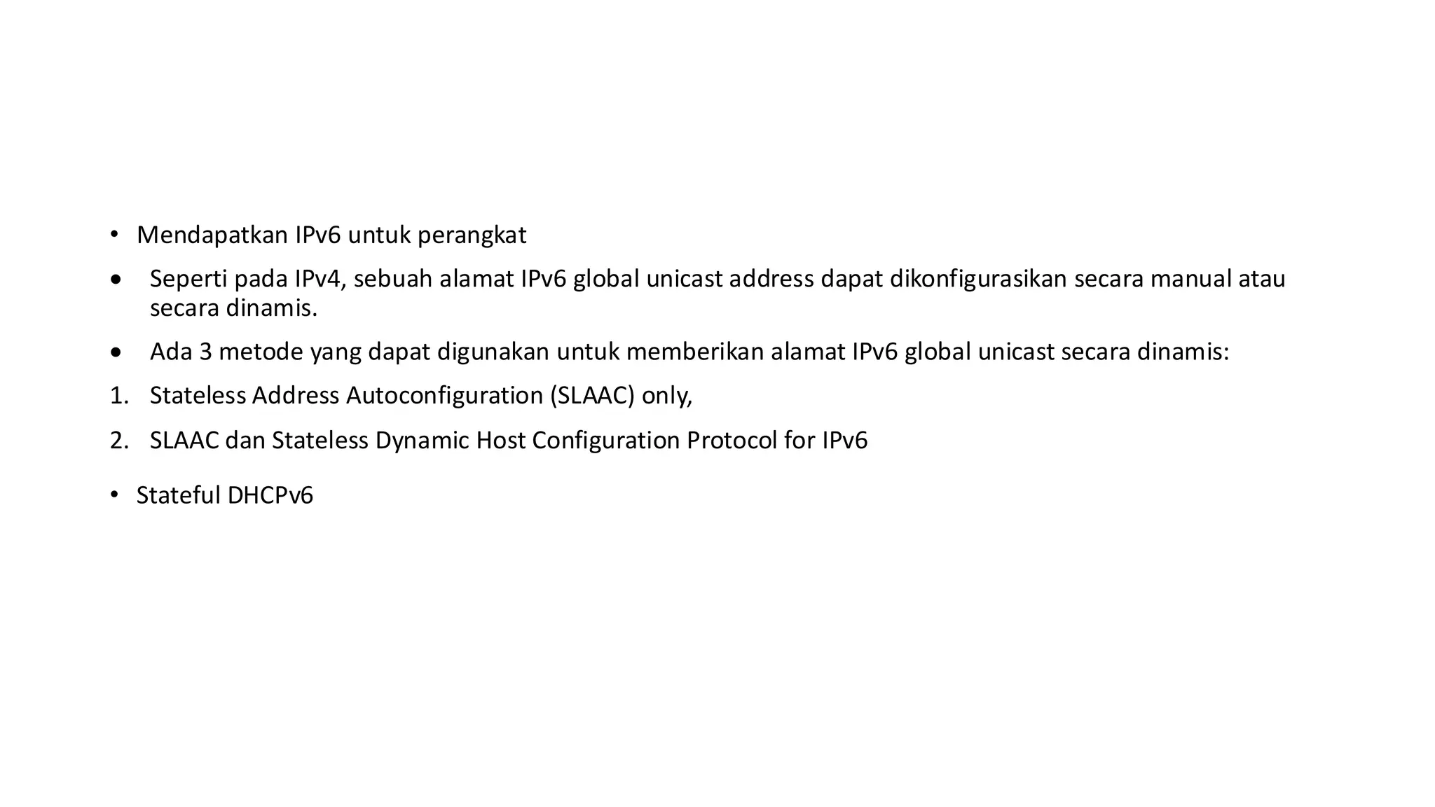 SLAAC and DHCPv6 konsep dan cara kerjanya | PDF