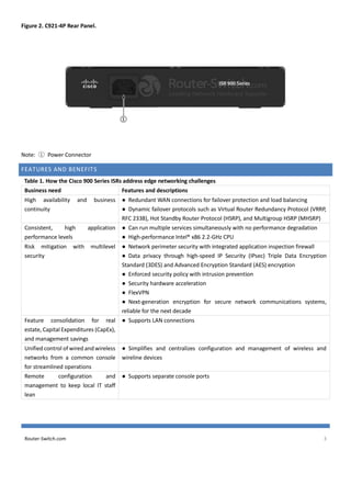 Cisco 900 Series Integrated Services Routers Datasheet | PDF