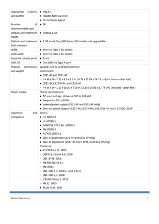 Cisco 900 Series Integrated Services Routers Datasheet | PDF