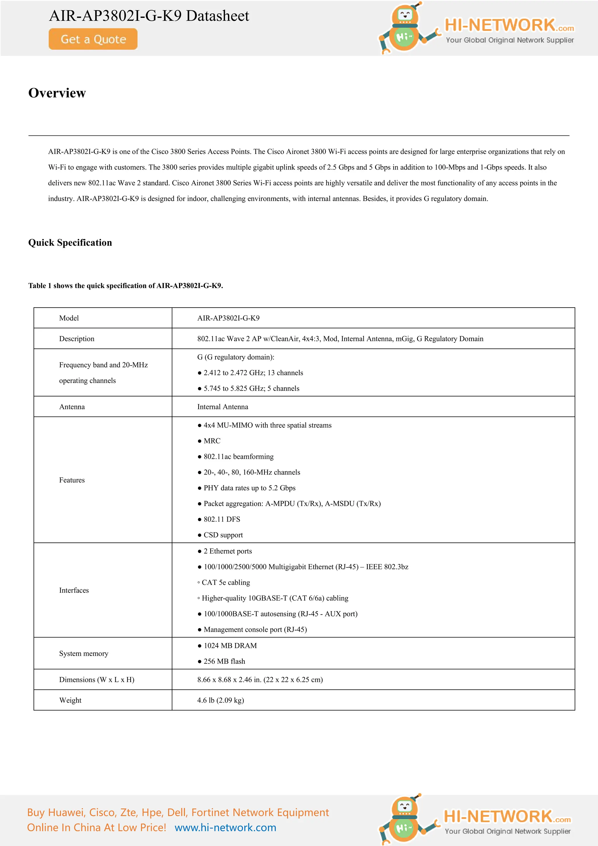cisco-air-ap3802i-g-k9-datasheet.pdf | Computer Networking | Computing