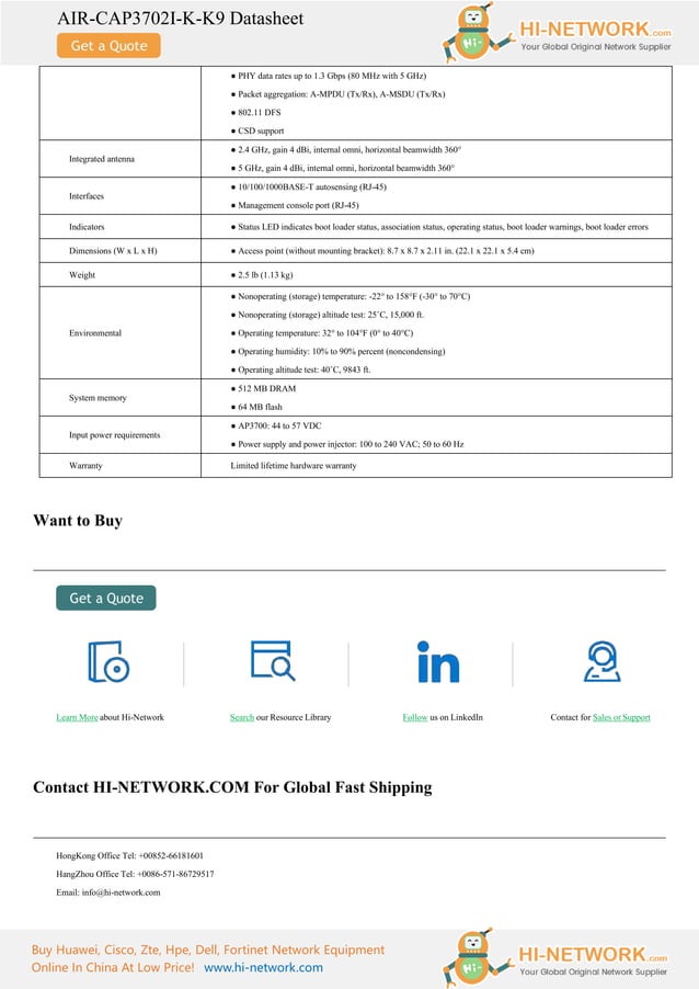 cisco-air-cap3702i-k-k9-datasheet.pdf | Computer Networking | Computing