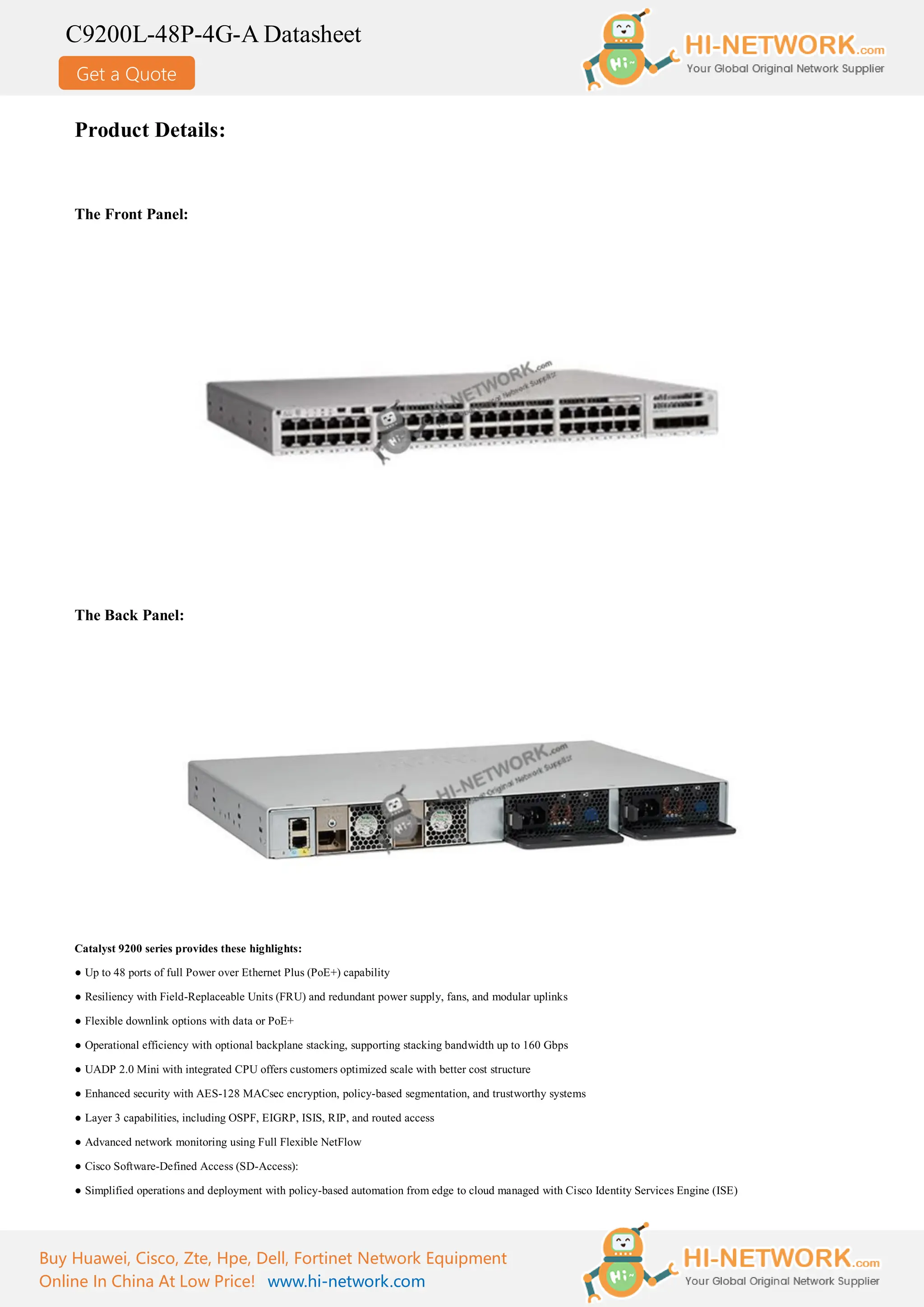 cisco-c9200l-48p-4g-a-datasheet.pdf | Computer Networking | Computing