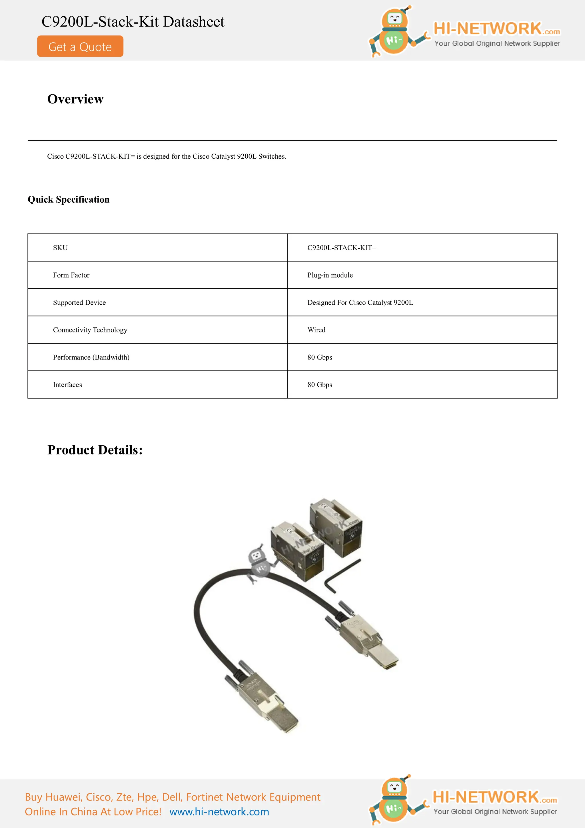 cisco-c9200l-stack-kit-datasheet.pdf | Computer Networking | Computing