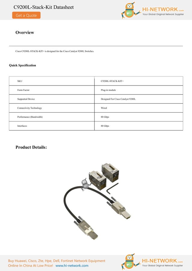 cisco-c9200l-stack-kit-datasheet.pdf | Computer Networking | Computing