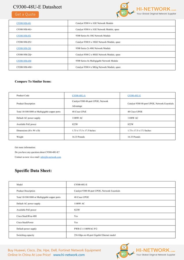 cisco-c9300-48u-e-datasheet.pdf | Computer Networking | Computing