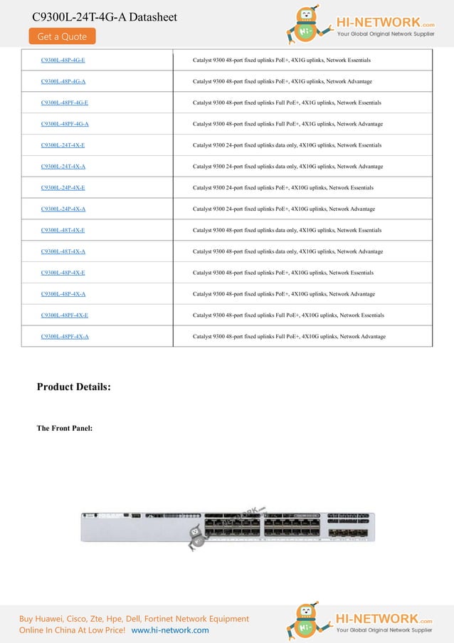 cisco-c9300l-24t-4g-a-datasheet.pdf | Computer Networking | Computing