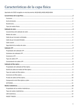 Cisco caracteristicas de la capa fisica | PDF