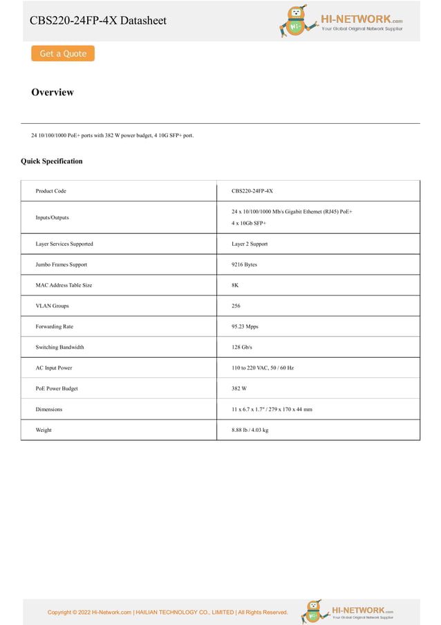 cisco-cbs220-24fp-4x-datasheet.pdf | Computer Networking | Computing